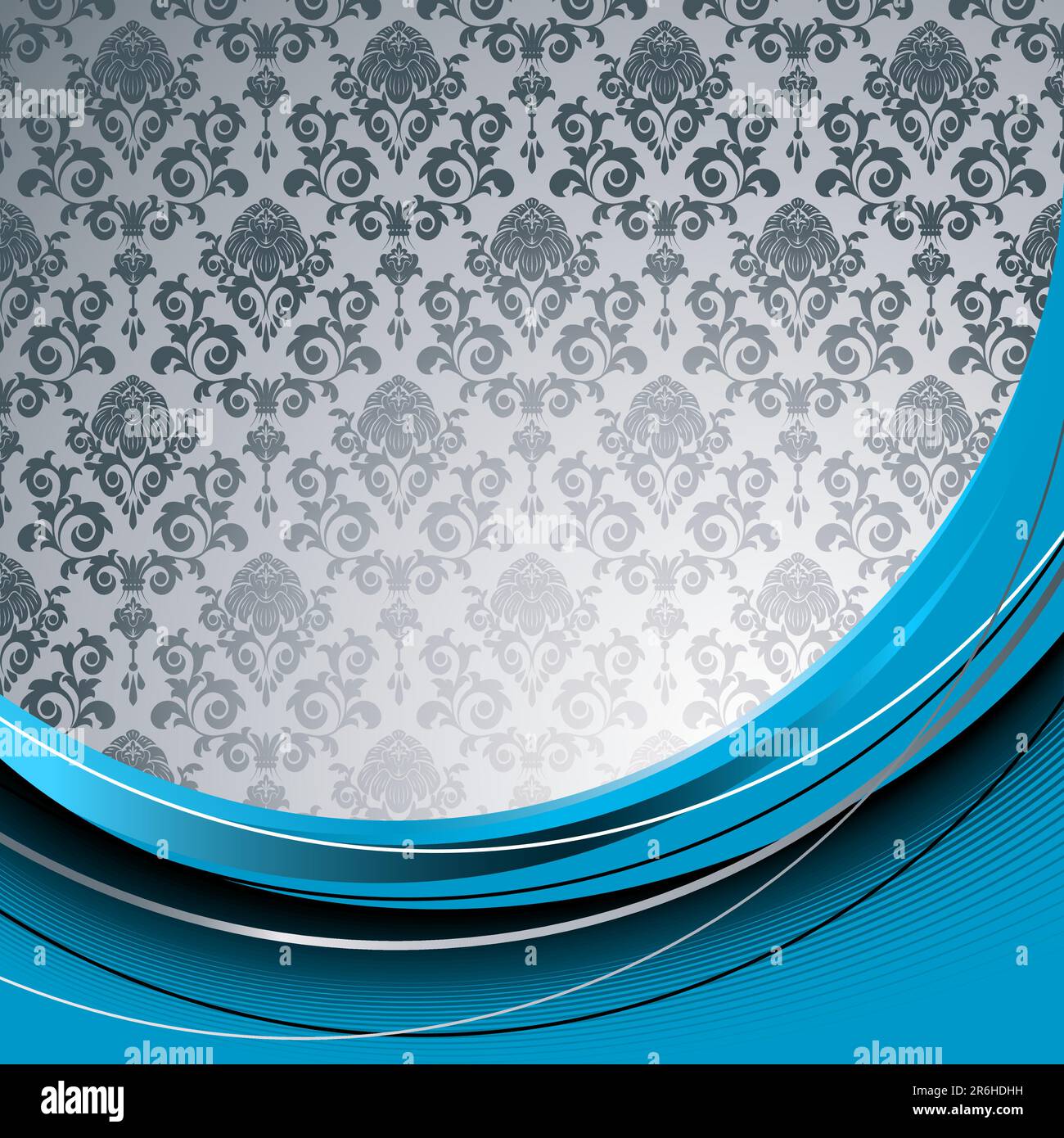 Gray blue damask Stock Vector Images - Alamy