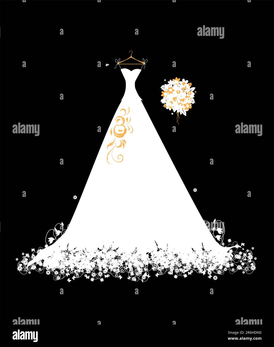 Golden dress Stock Vector Images - Alamy
