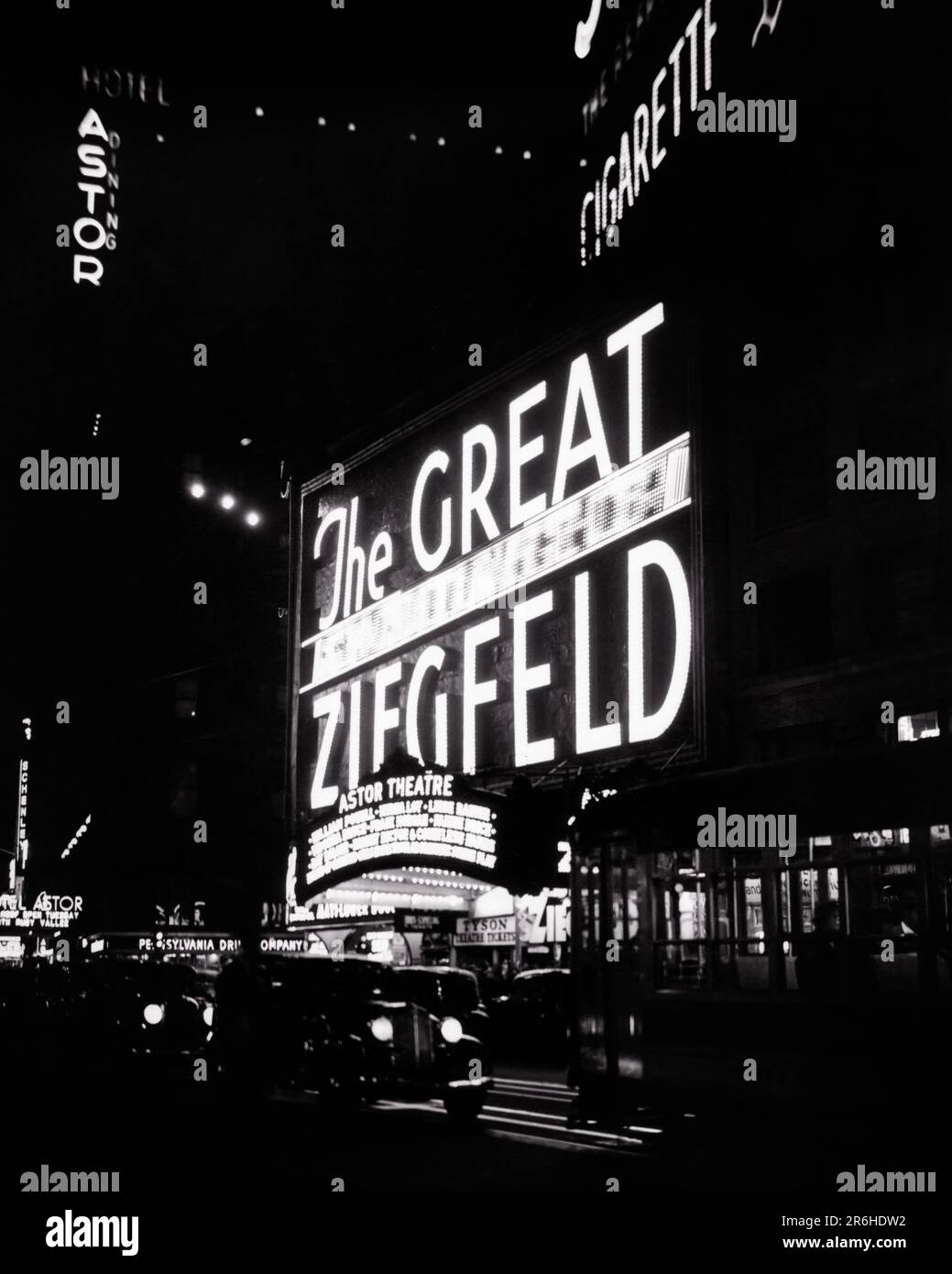 1930s 1936 MOVIE MARQUEE HOTEL ASTOR NEW YORK CITY TIMES SQUARE SHOWING ...
