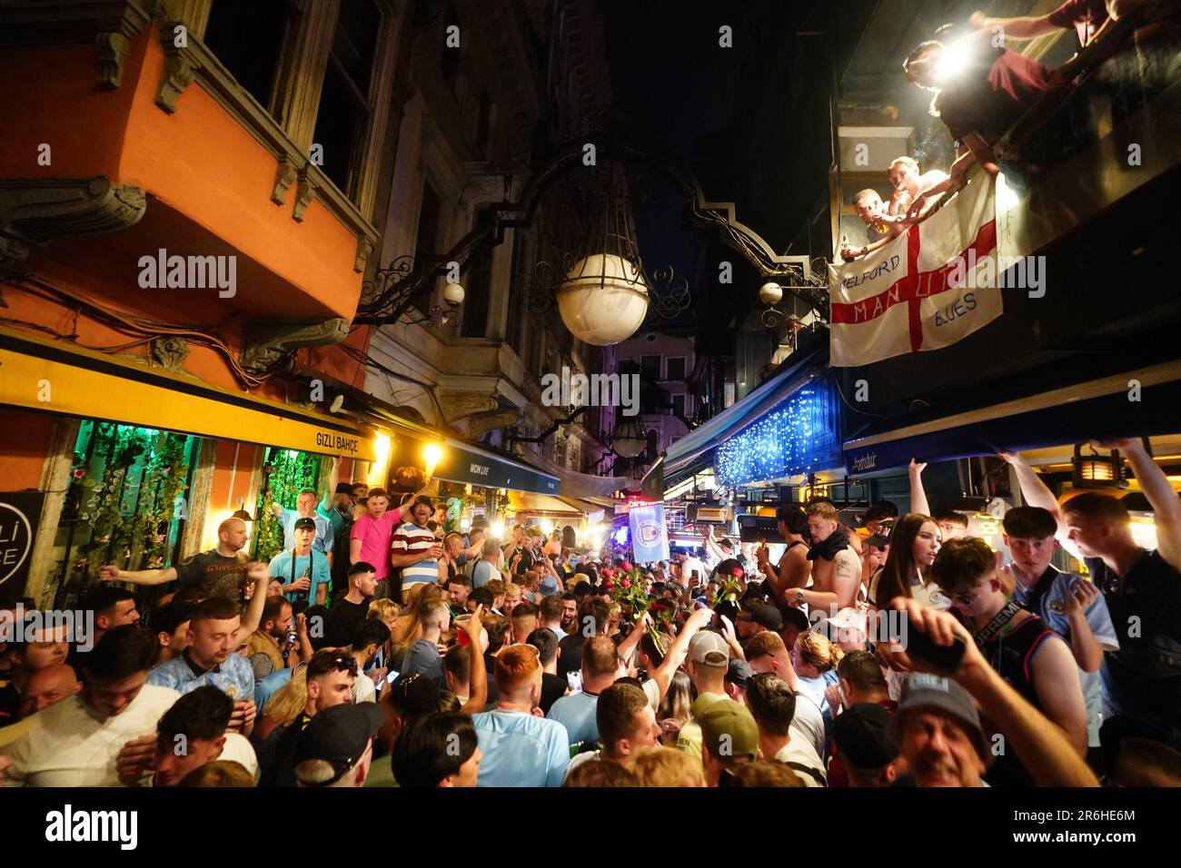 Man City fans in central Istanbul, ahead of Saturday's UEFA Champions ...