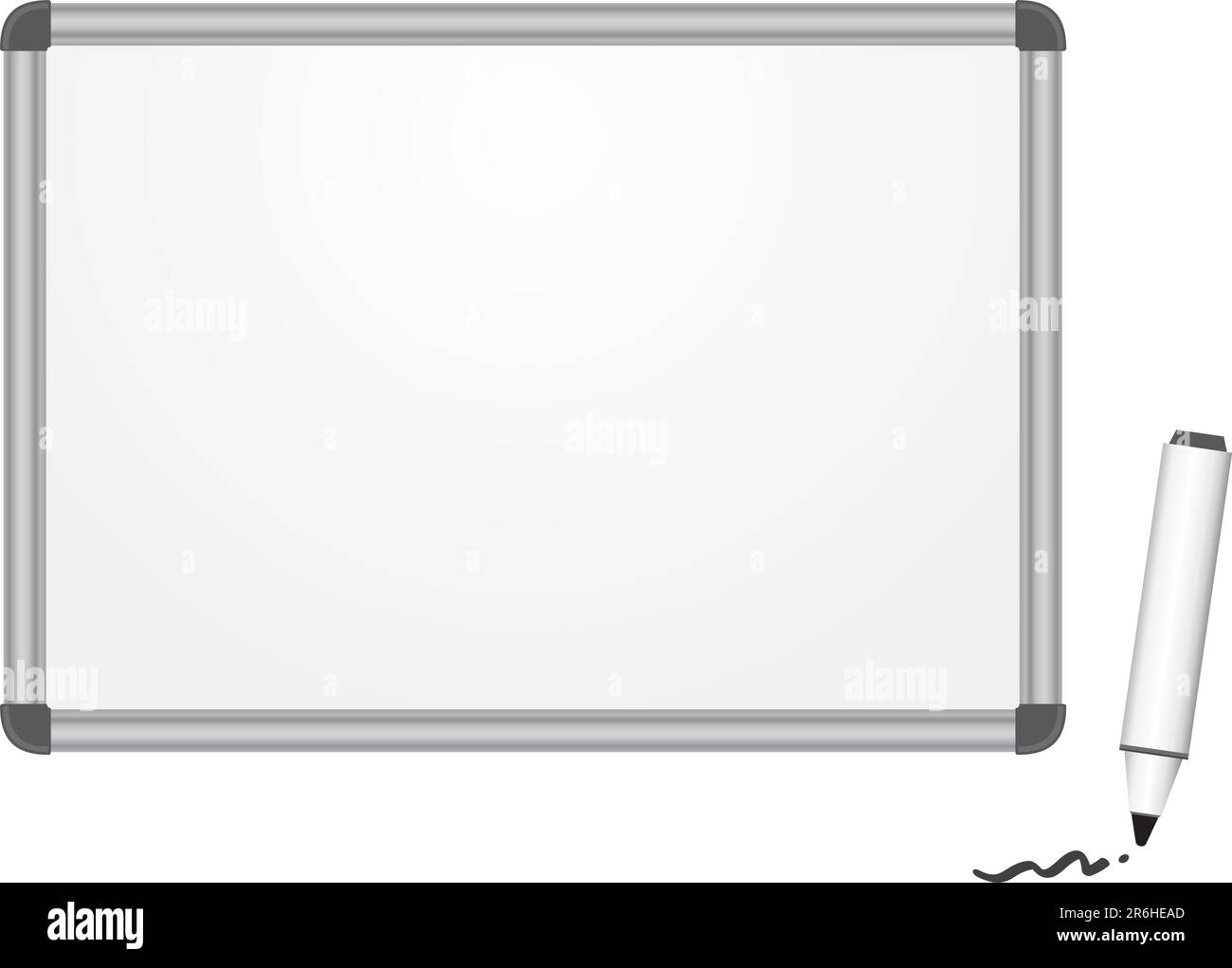 The magnetic white marker board isolated on the white background Stock ...