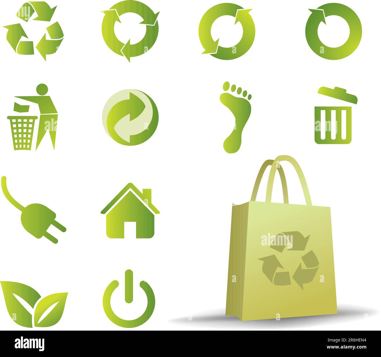 Eco green icon set Stock Vector Image & Art - Alamy