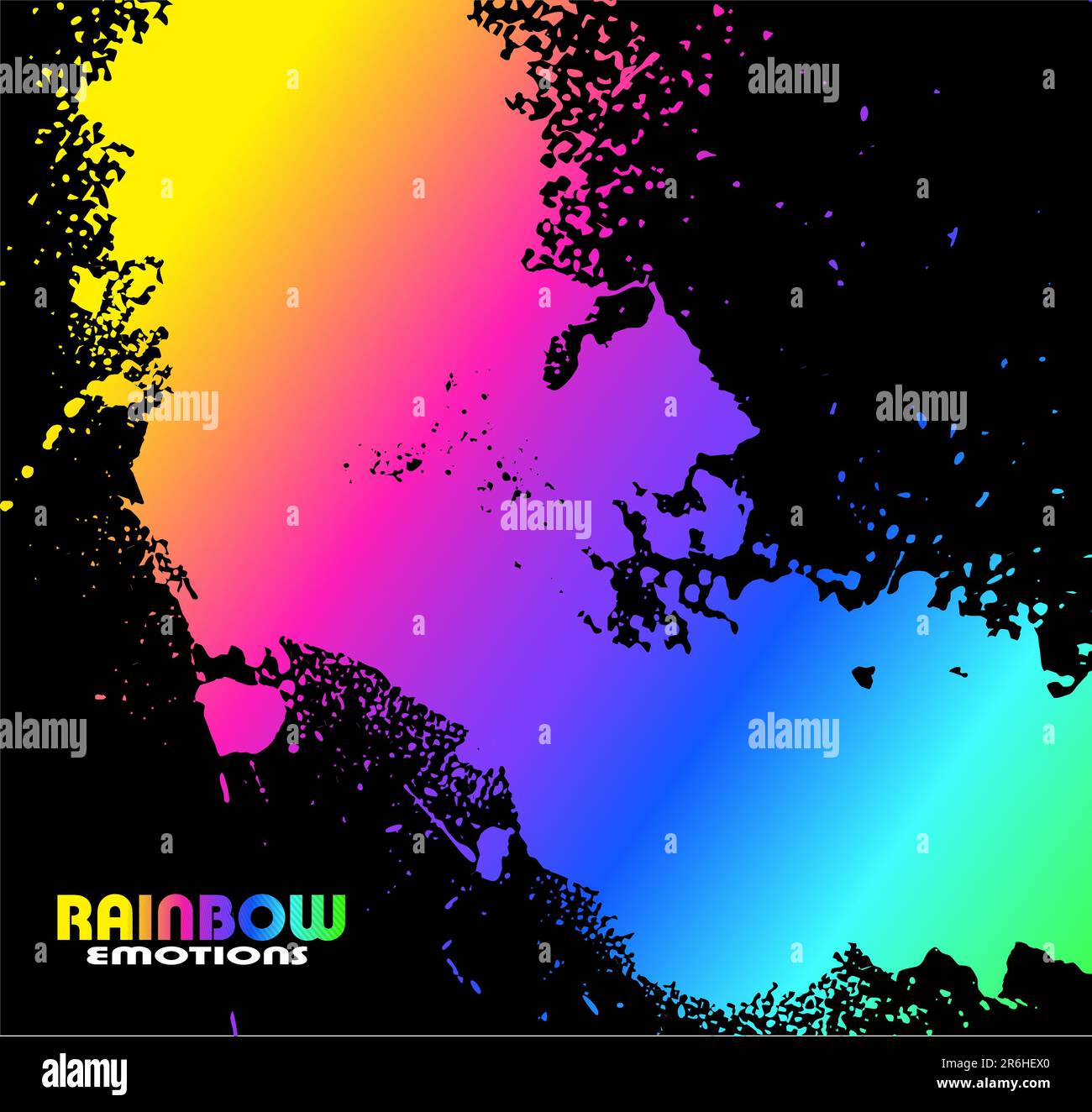 Abstract Grungy Water Drops with Rainbow Spectrum of colours Stock ...