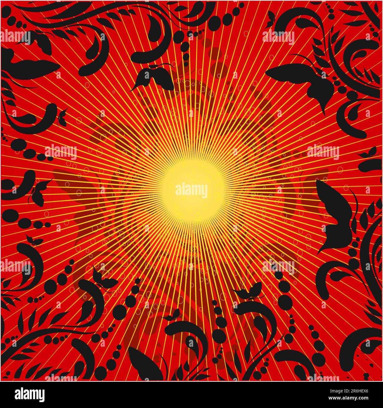 Summer Vector Background with sun and ornament Stock Vector Image & Art ...