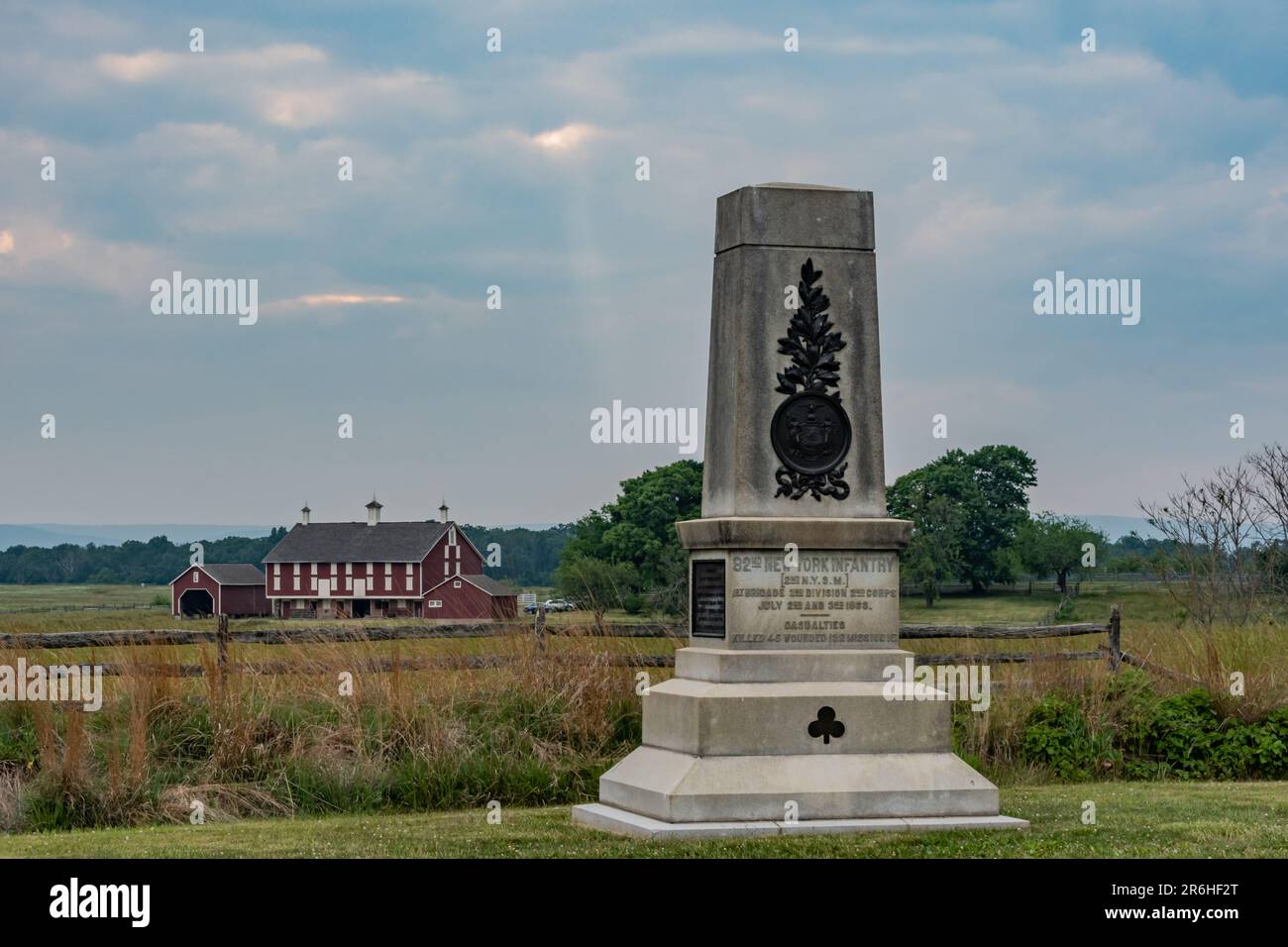 Wildfire Smoke at the High Water Mark, Gettysburg Pennsylvania USA ...