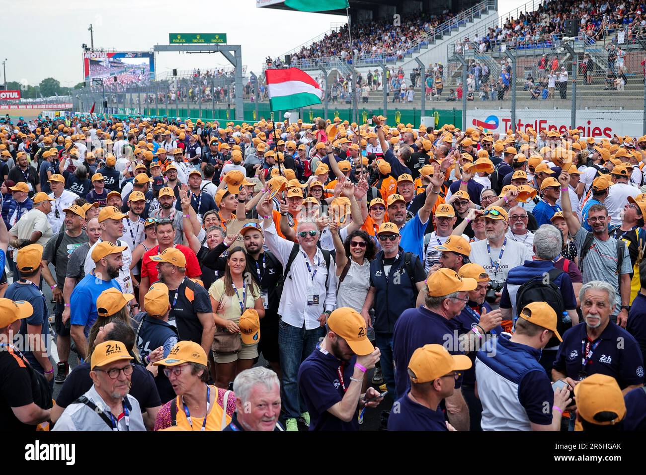 Le Mans, France. 09th June, 2023. Marshalls parade during the drivers ...