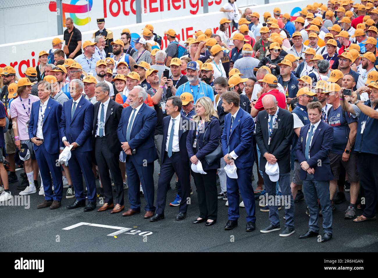 Le Mans, France. 09th June, 2023. Marshalls parade during the drivers ...