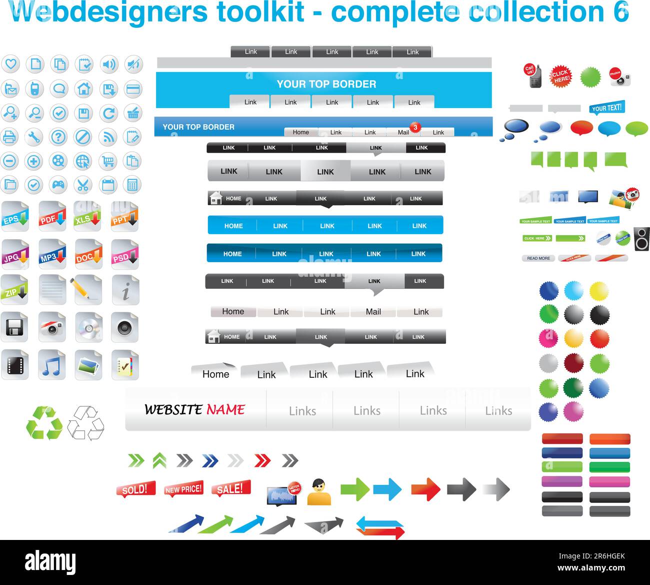 Web Designers toolkit series - Large collection of web graphics Stock ...