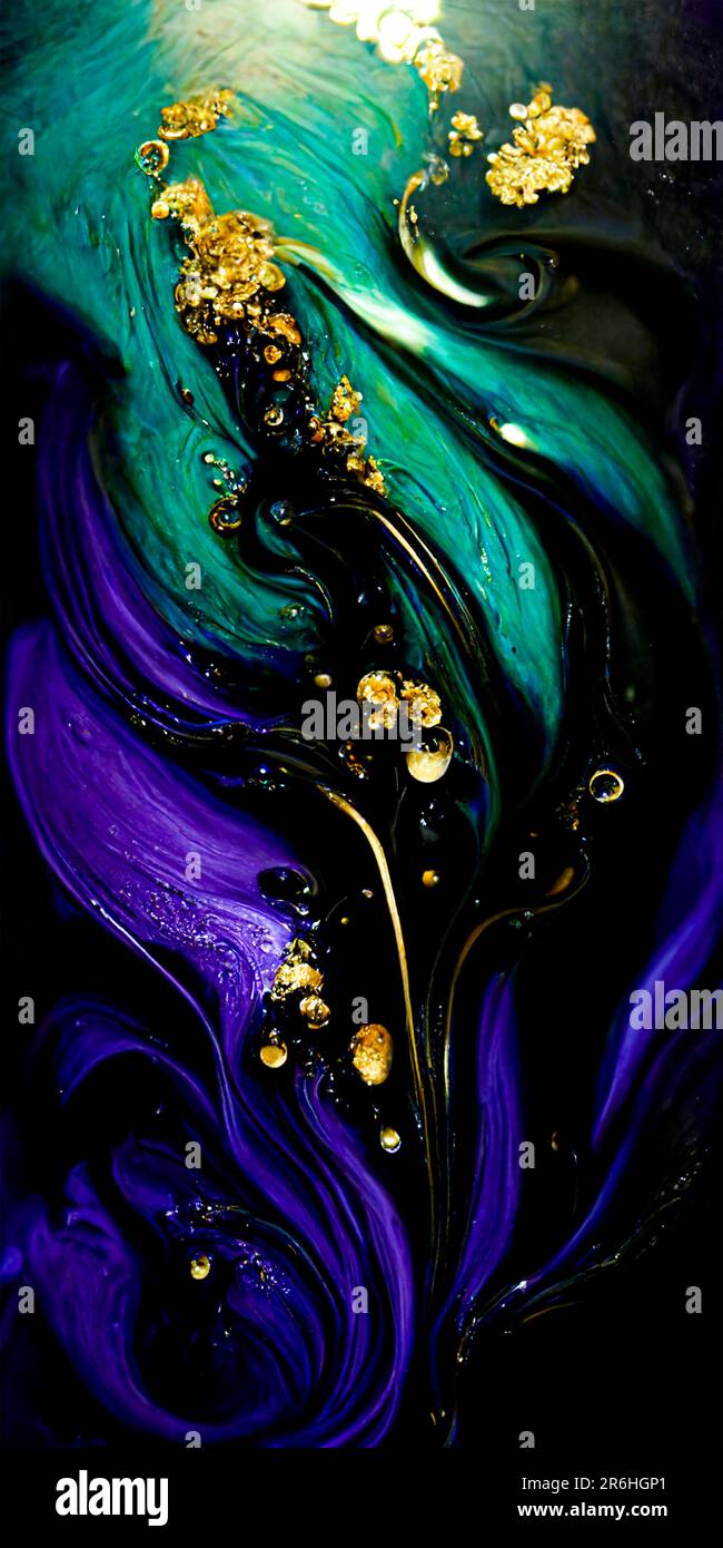 A set of artworks featuring oil paintings decorated in a blue and gold ...