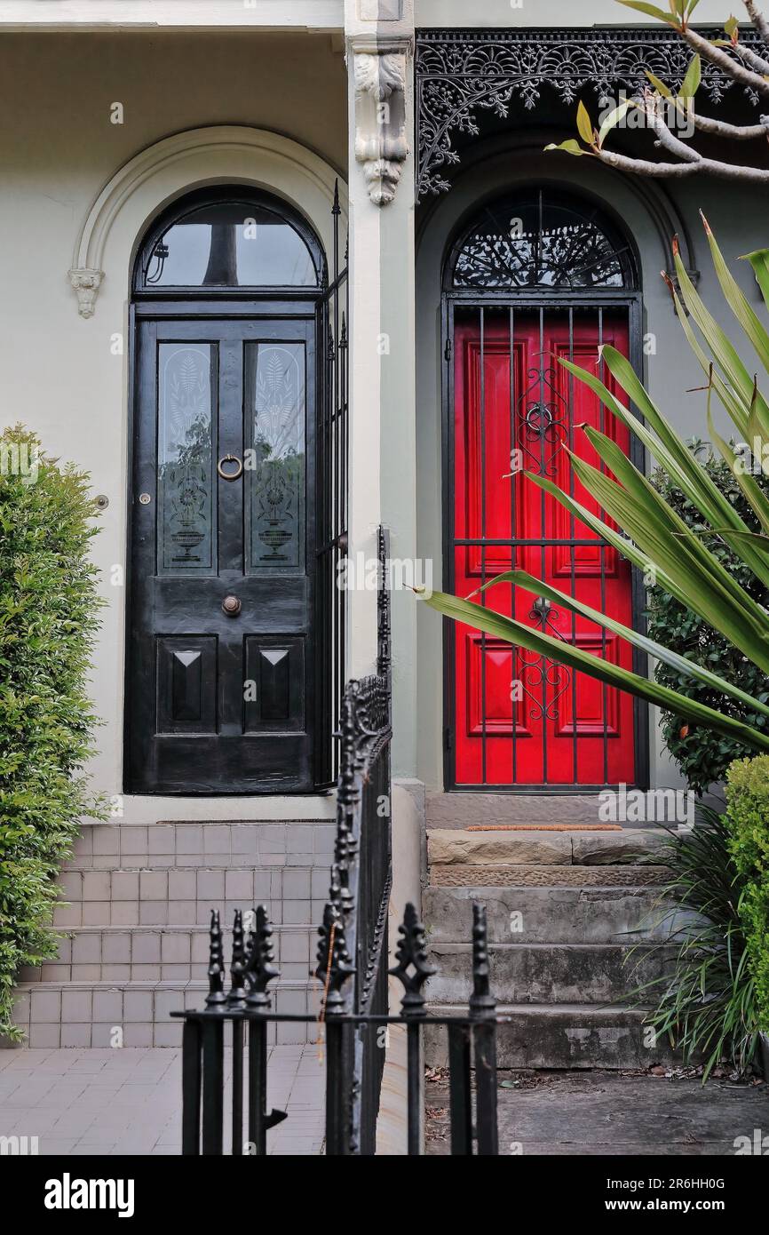 687 Doors of Victorian Filigree style terrace houses with cast-iron ...