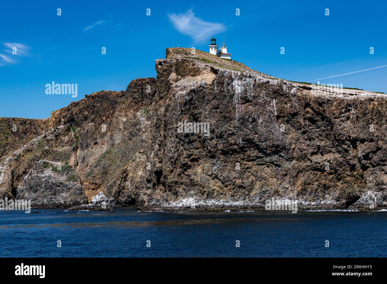 Views of Anacapa Island from a boat in Channel Islands National Park ...