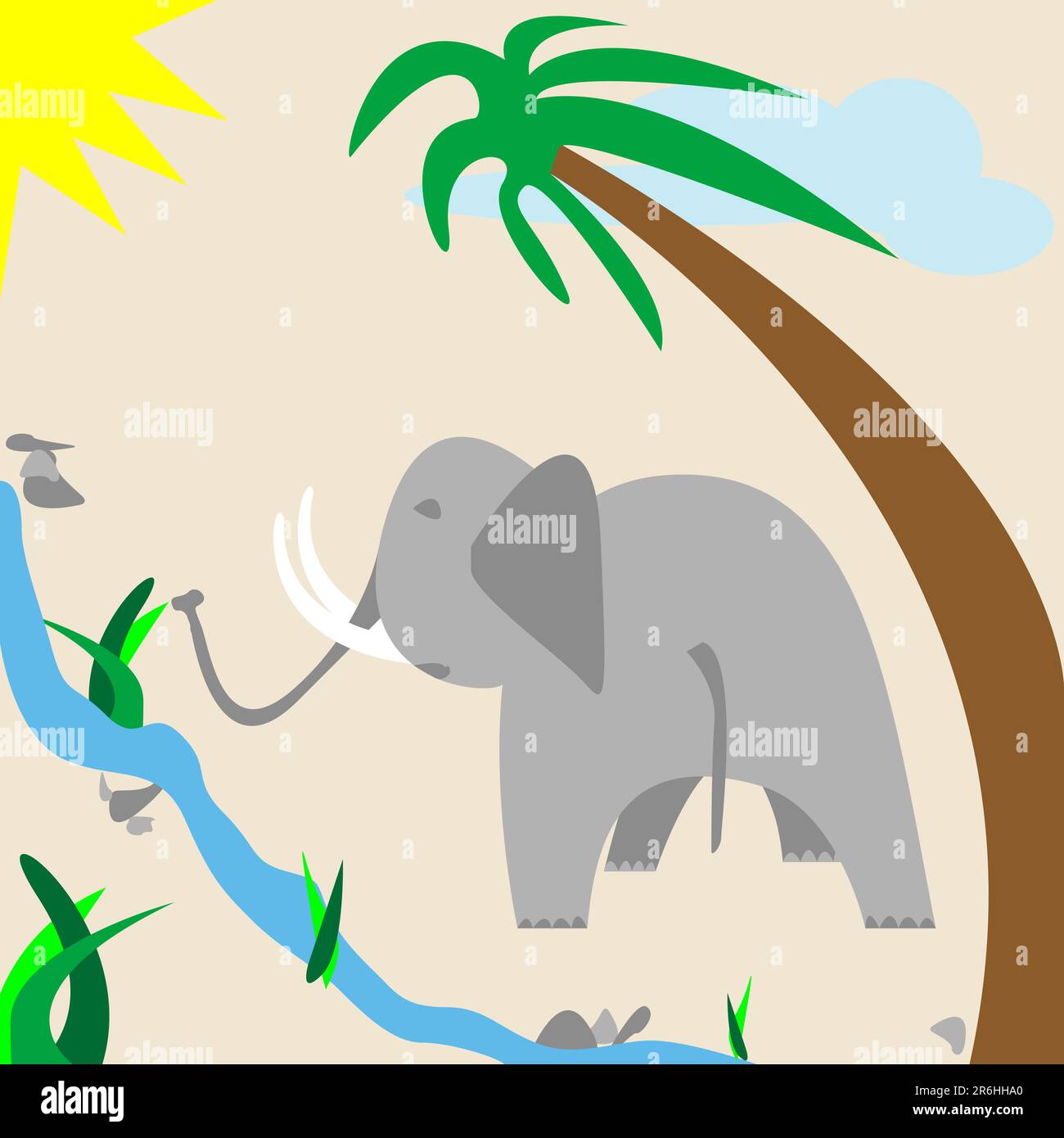 elephant in the wild, vector art illustration Stock Vector Image & Art ...