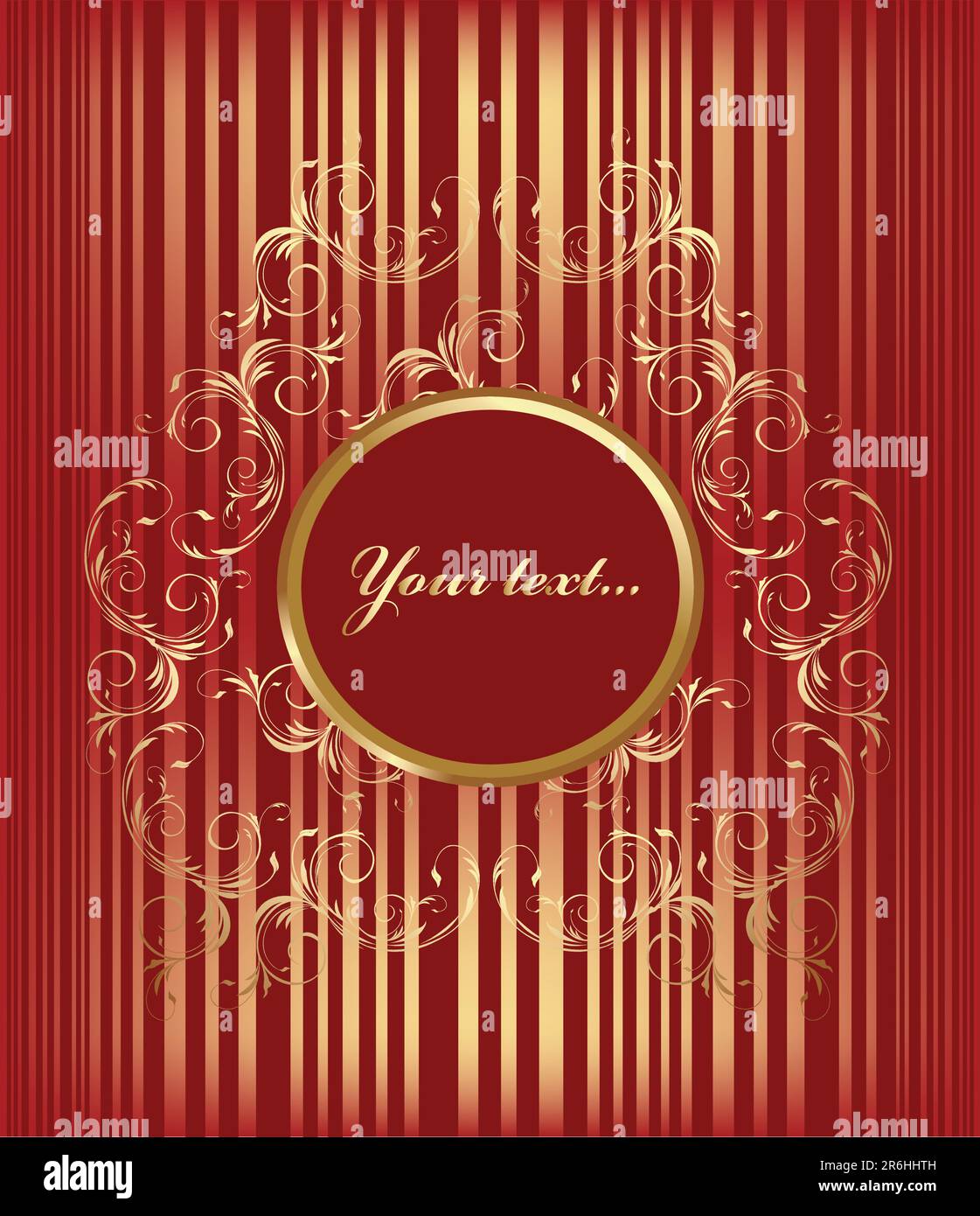 Red and gold scroll floral vector frame Stock Vector Image & Art - Alamy