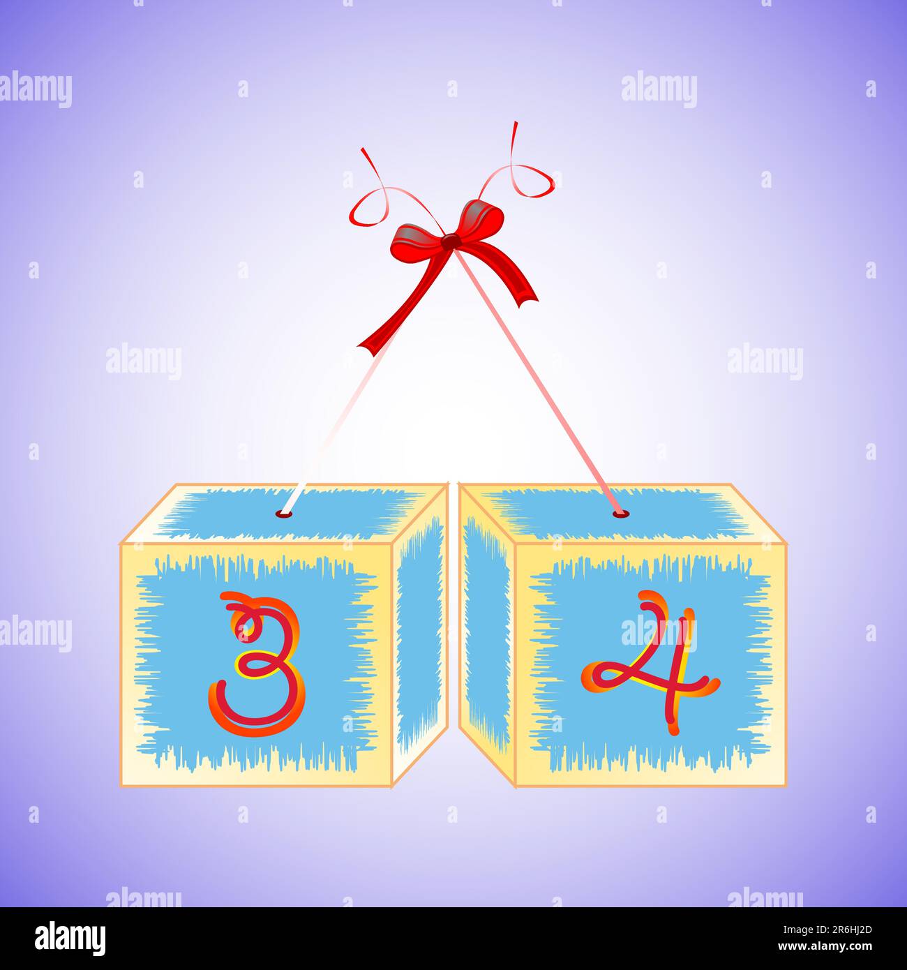 cubes alphabet 34, abstract art illustration Stock Vector Image & Art ...