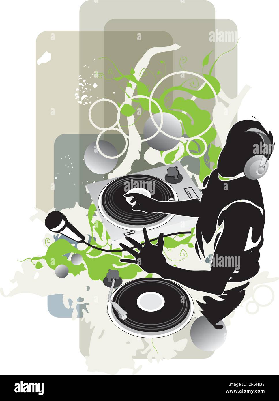 Vector illustration of DJ in nightclub Stock Vector Image & Art - Alamy