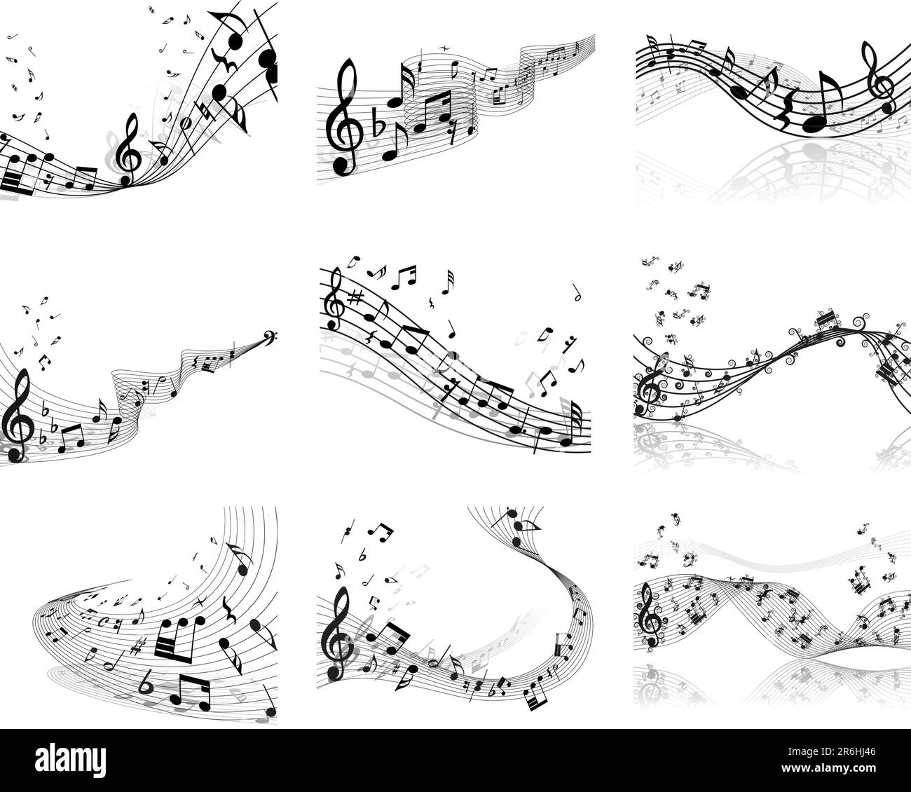 Vector musical notes staff background for design use Stock Vector Image ...