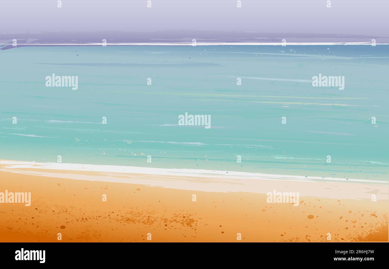 Landscape view sea beach Stock Vector Images - Alamy