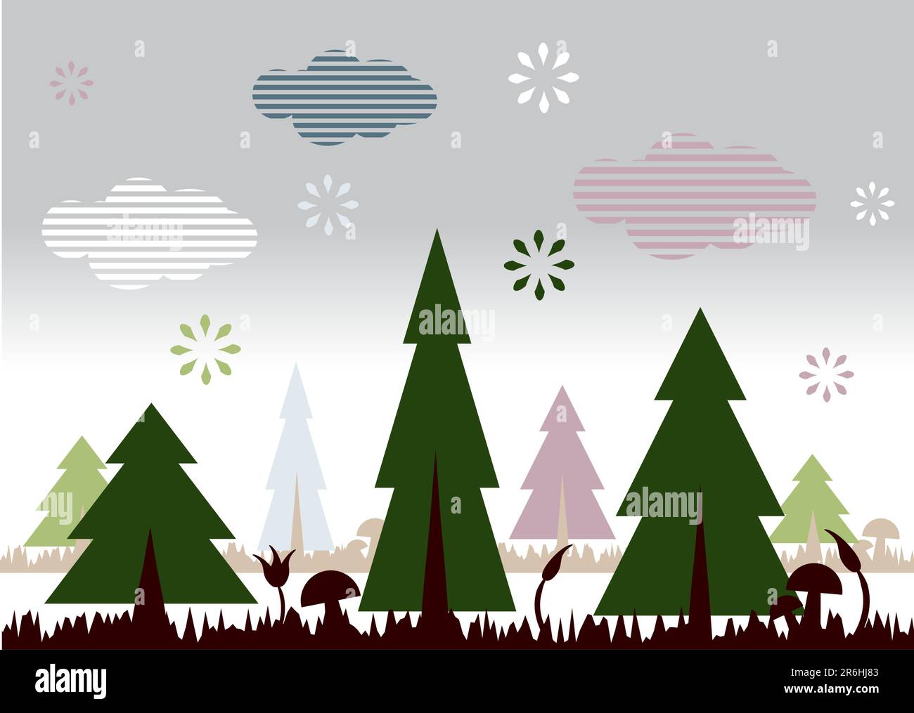 Nature landscape with trees Stock Vector Image & Art - Alamy