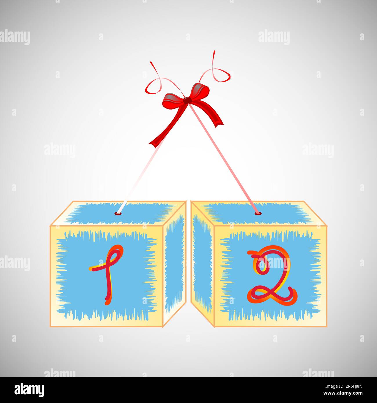 cubes alphabet 12, abstract art illustration Stock Vector Image & Art ...