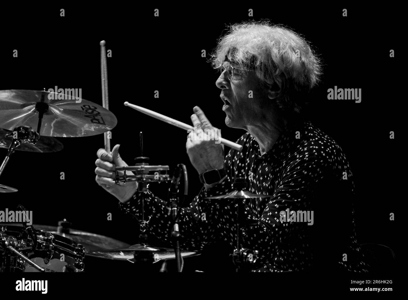 Stewart copeland drummer Black and White Stock Photos & Images - Alamy