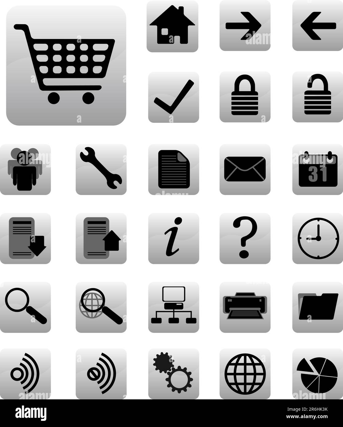 gray website and internet icon on white background Stock Vector Image ...