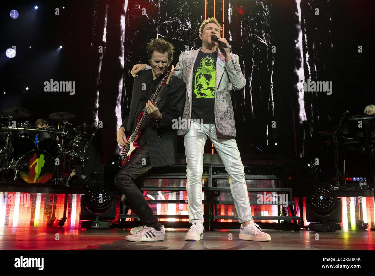 LONDON, ENGLAND: Duran Duran perform on stage supported by Jake Shears ...