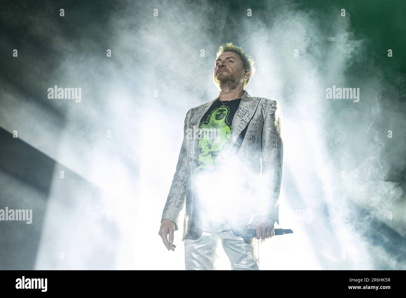 LONDON, ENGLAND: Duran Duran perform on stage supported by Jake Shears ...