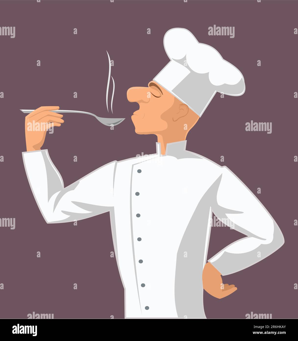 Chef Cooking Male Person One Food Uniform Stock Vector Image