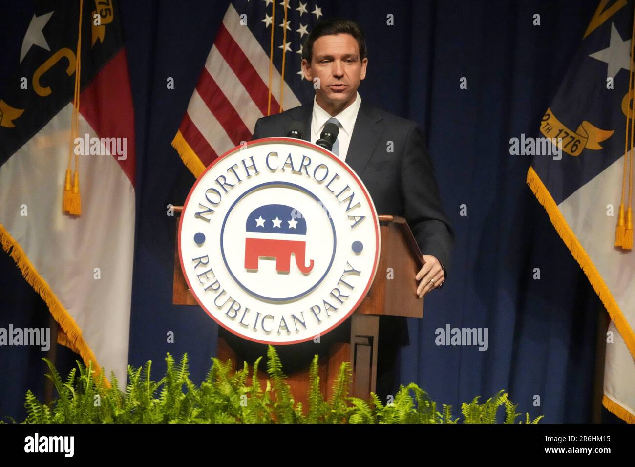 Florida Gov. Ron DeSantis gives a speech at the North Carolina ...