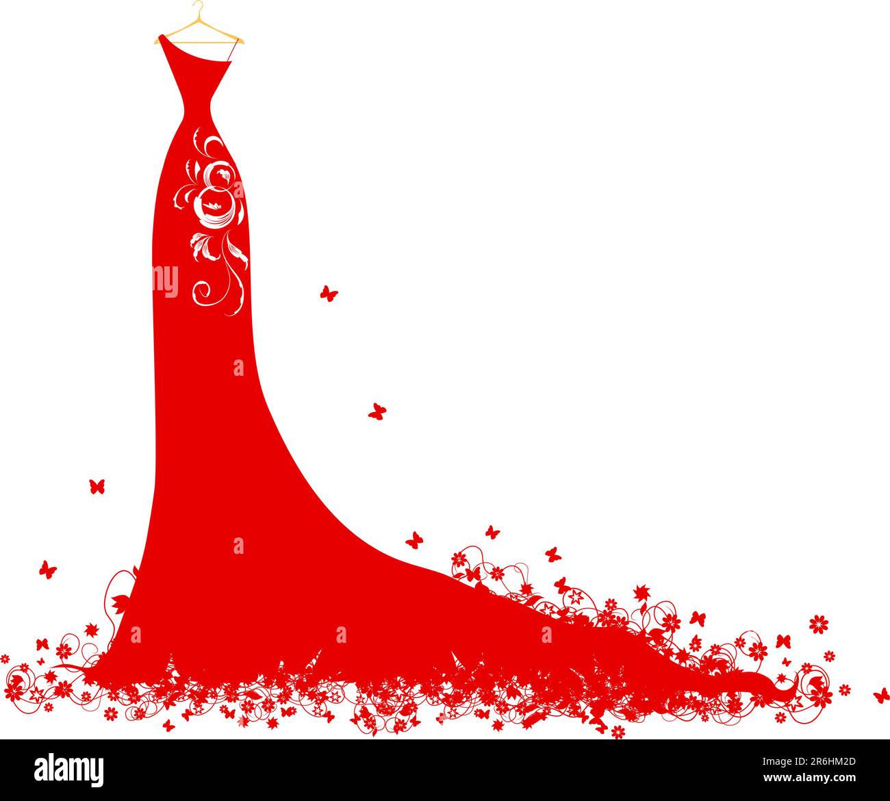 Red evening dress Stock Vector Images - Alamy
