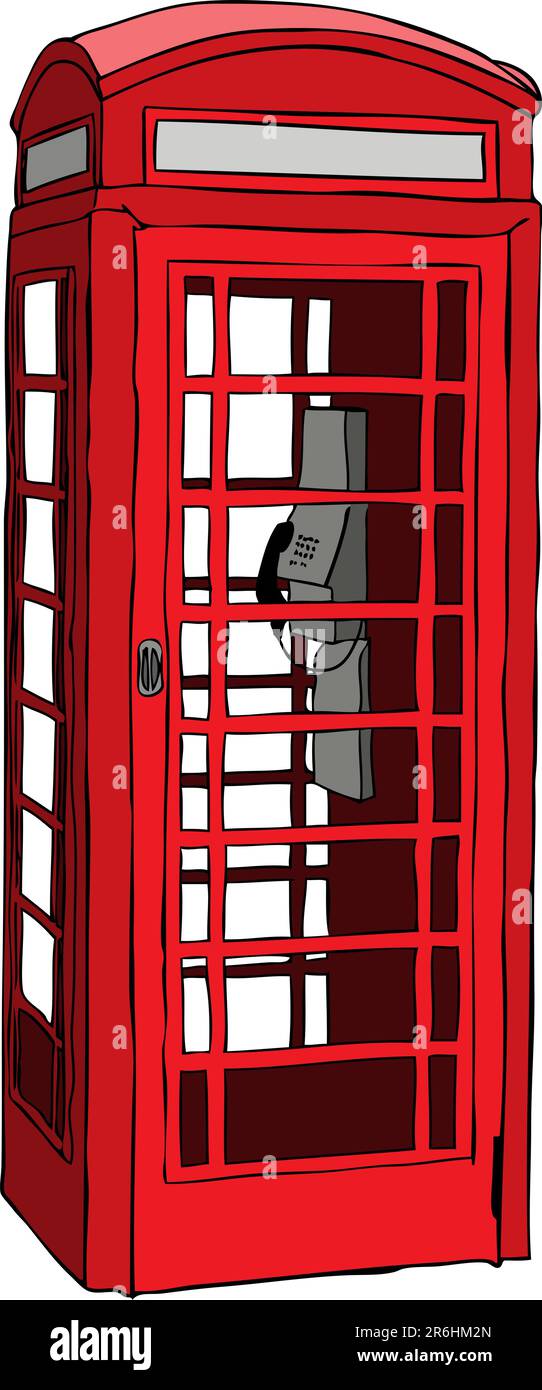 Vector illustration of British red phone booth in London Stock Vector ...