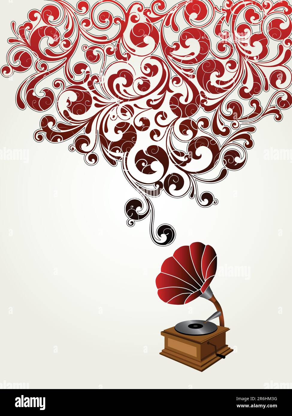 illustration drawing of floral music background Stock Vector Image ...