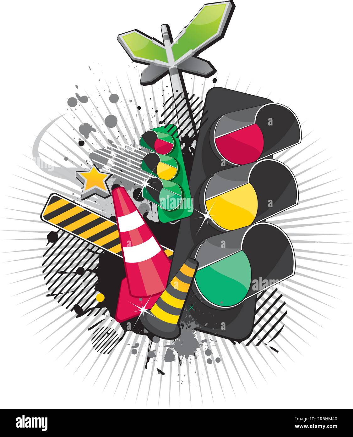 Traffic theme elements pattern design background Stock Vector Image ...