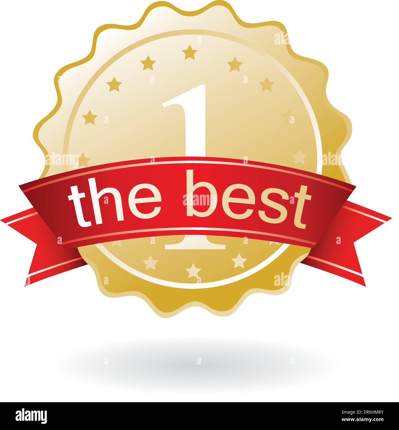 vector illustration of medal with red label first place Stock Vector ...