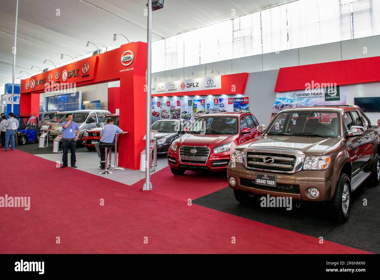 Stands exhibitions of different car brands at the MOTORSHOW 2014 event ...