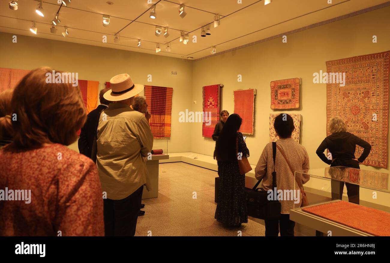 Houston, USA. 9th June, 2023. People visit an exhibition titled Woven ...