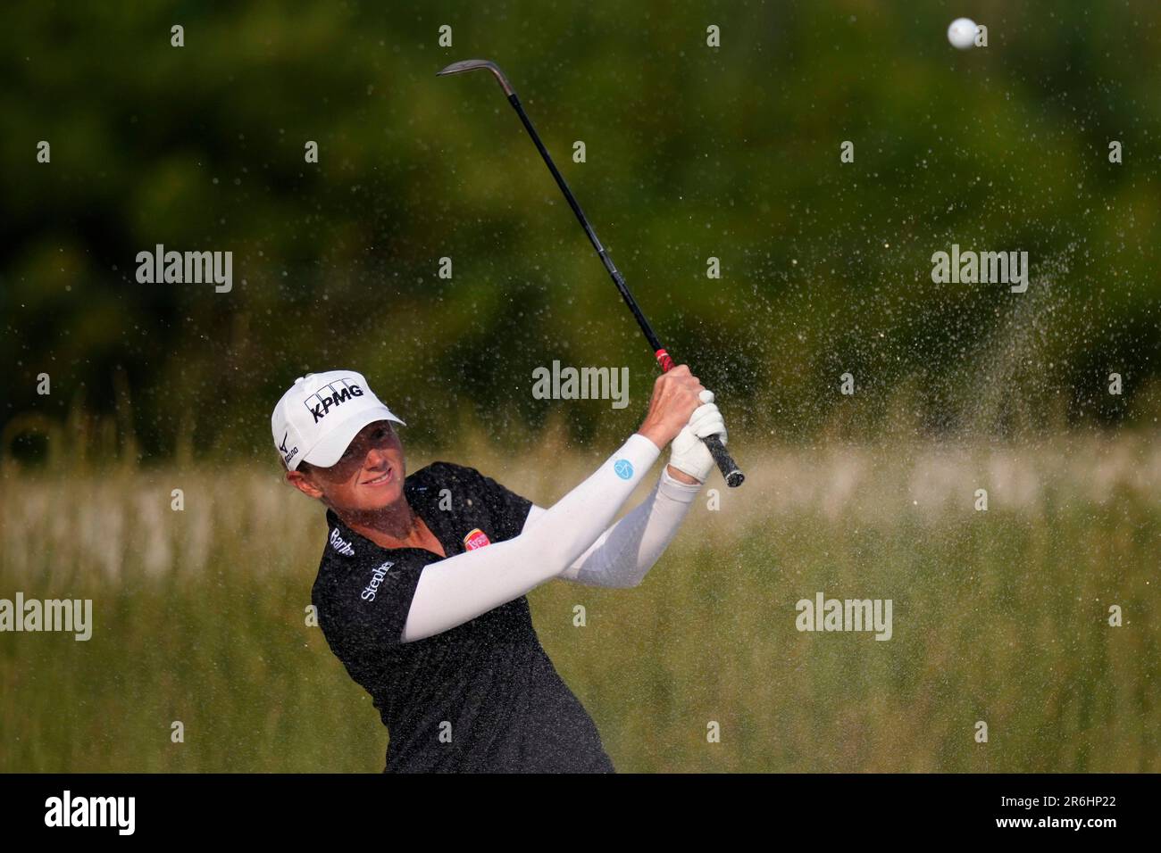 Stacy Lewis hits on the seventh hole during the first round of the ...