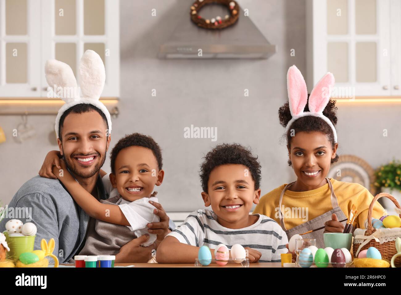 Happy african family easter eggs hi-res stock photography and images ...