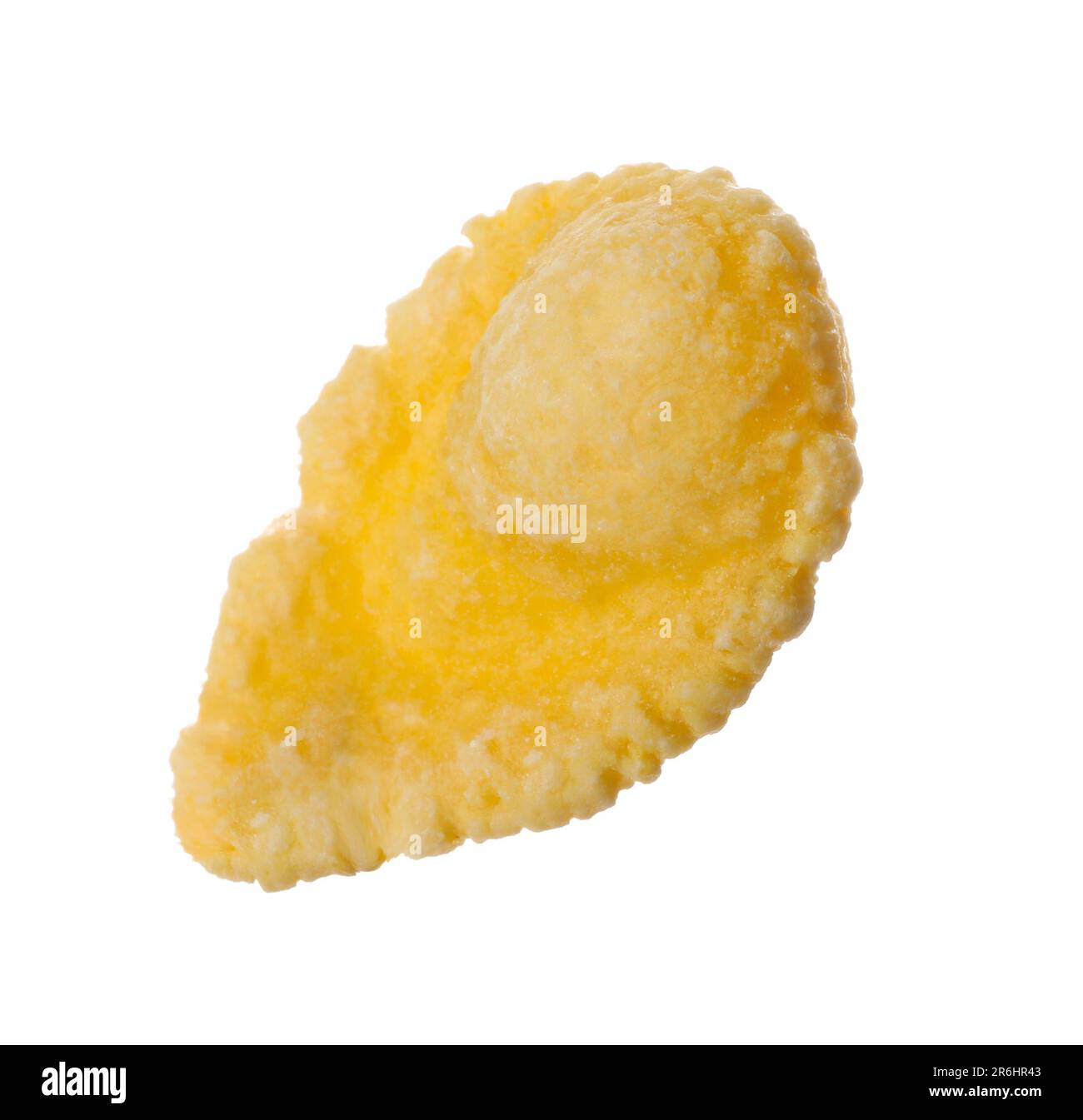 One tasty crispy corn flake isolated on white Stock Photo - Alamy