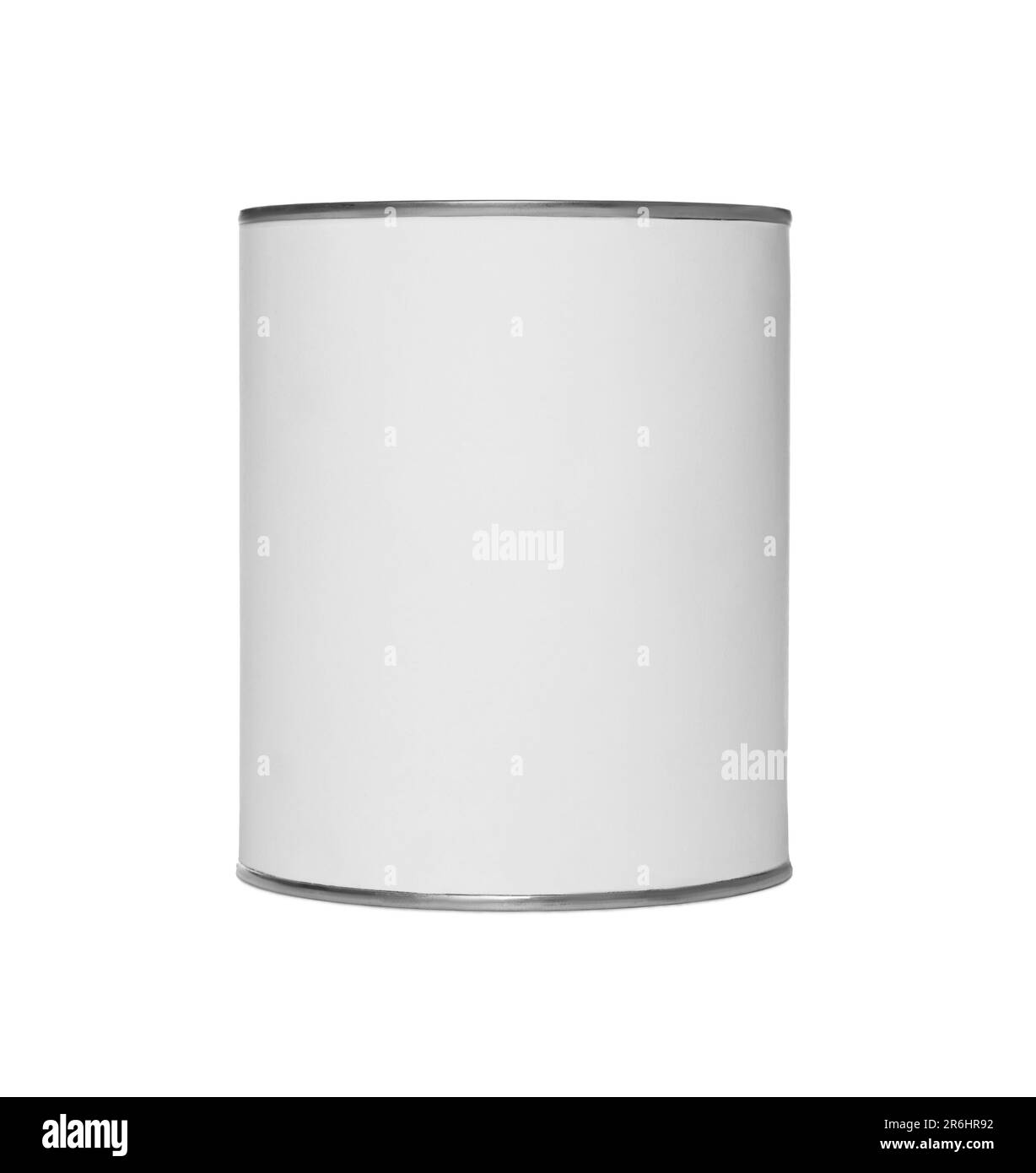 Metal can with paint on white background Stock Photo - Alamy