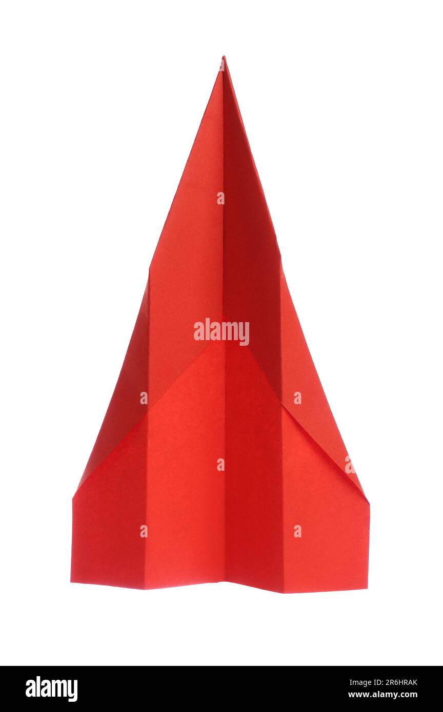 Handmade red paper plane isolated on white Stock Photo - Alamy
