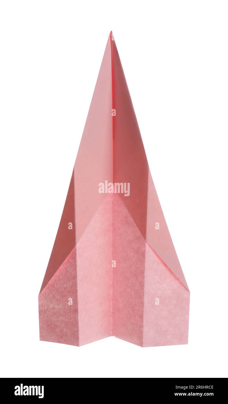 Handmade light pink paper plane isolated on white Stock Photo - Alamy