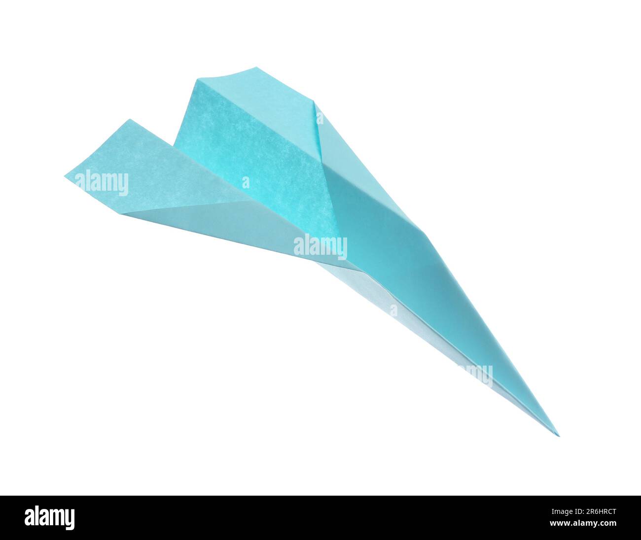 Handmade light blue paper plane isolated on white Stock Photo - Alamy