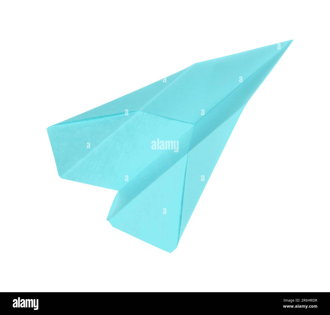 Handmade light blue paper plane isolated on white Stock Photo - Alamy