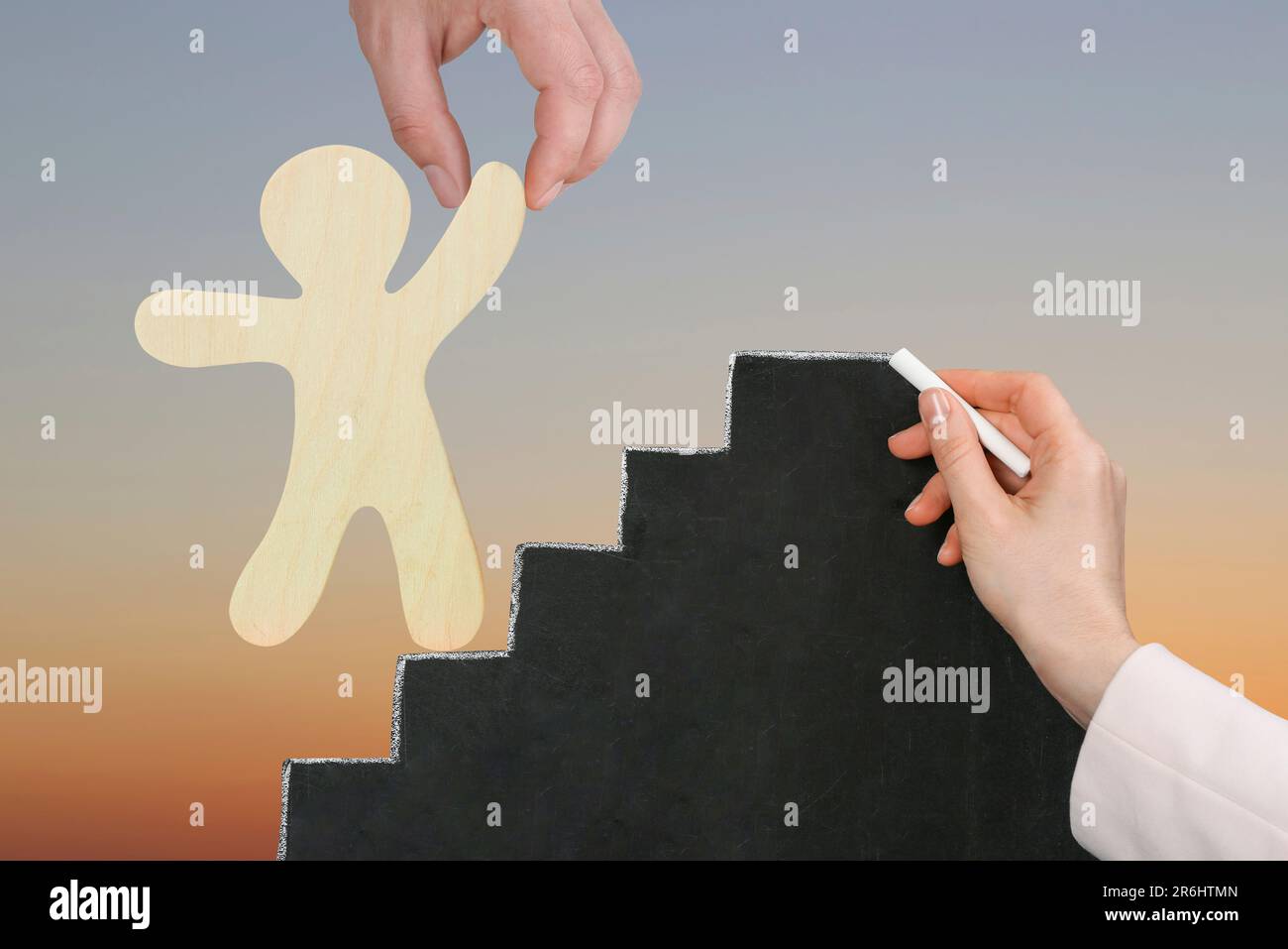 Man woman stairs climbing hi-res stock photography and images - Alamy