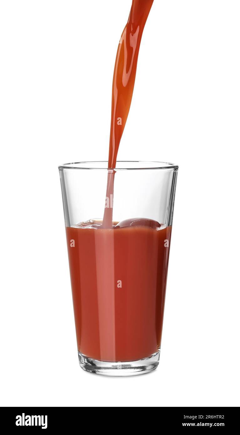 Tomato juice pouring isolated on hi-res stock photography and images ...
