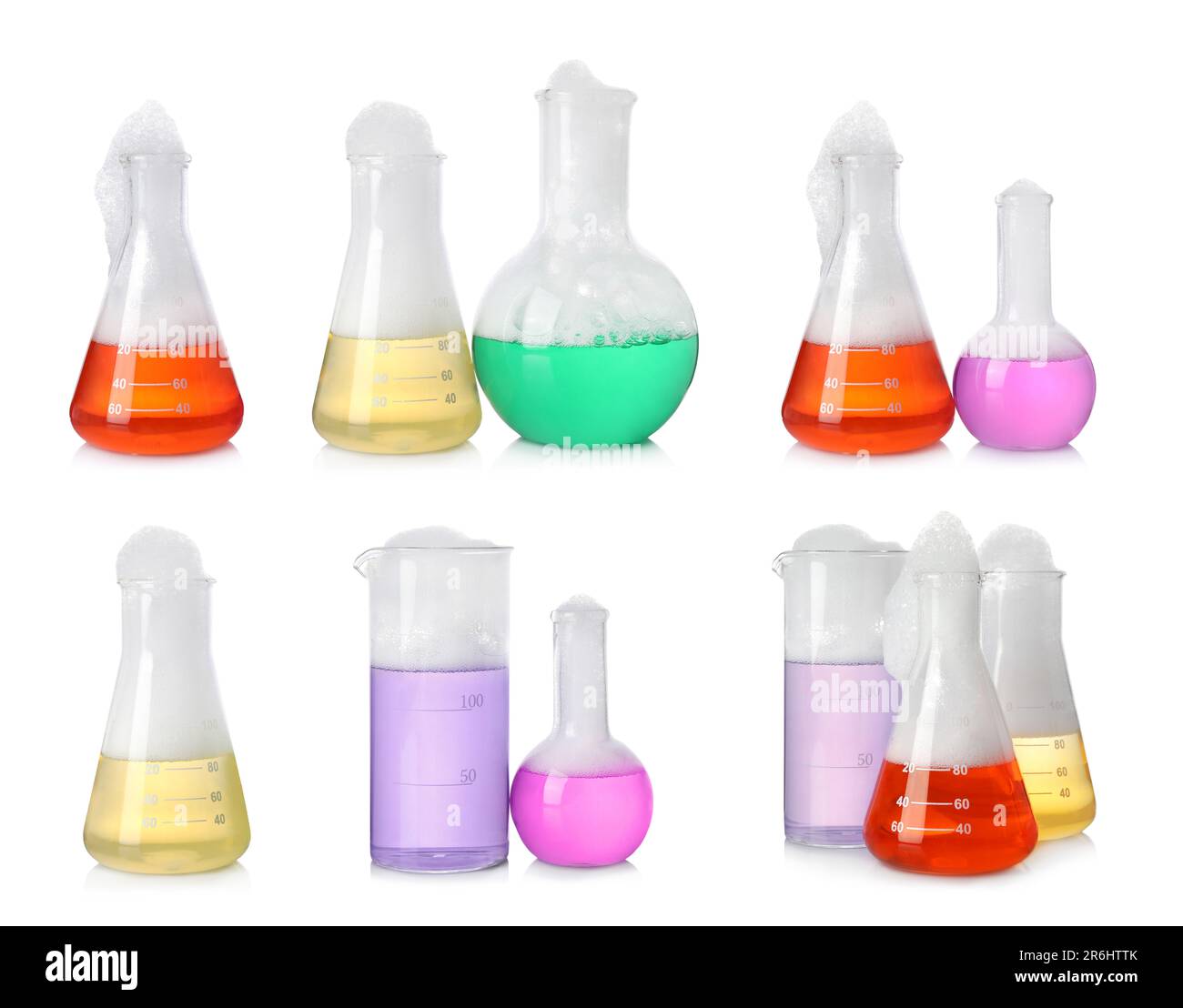 Chemical reactions beakers Cut Out Stock Images & Pictures - Alamy