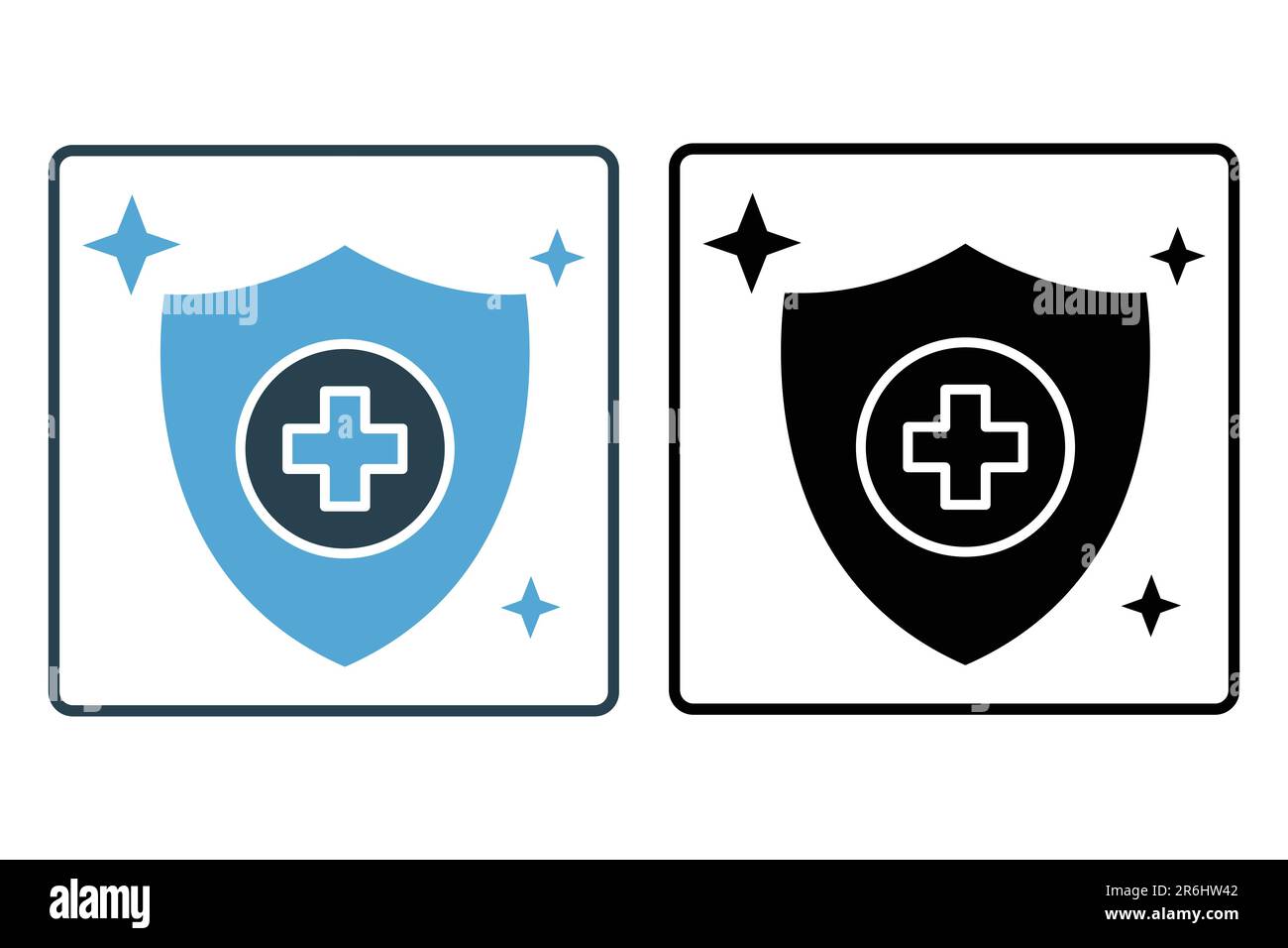 Hygiene protection icon. shield and health cross. icon related to ...
