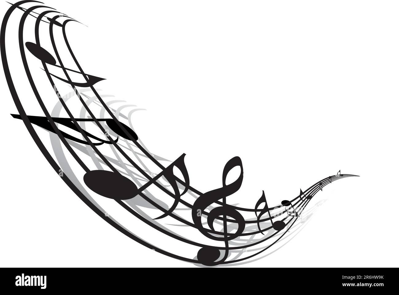 Vector musical notes staff background for design use Stock Vector Image ...