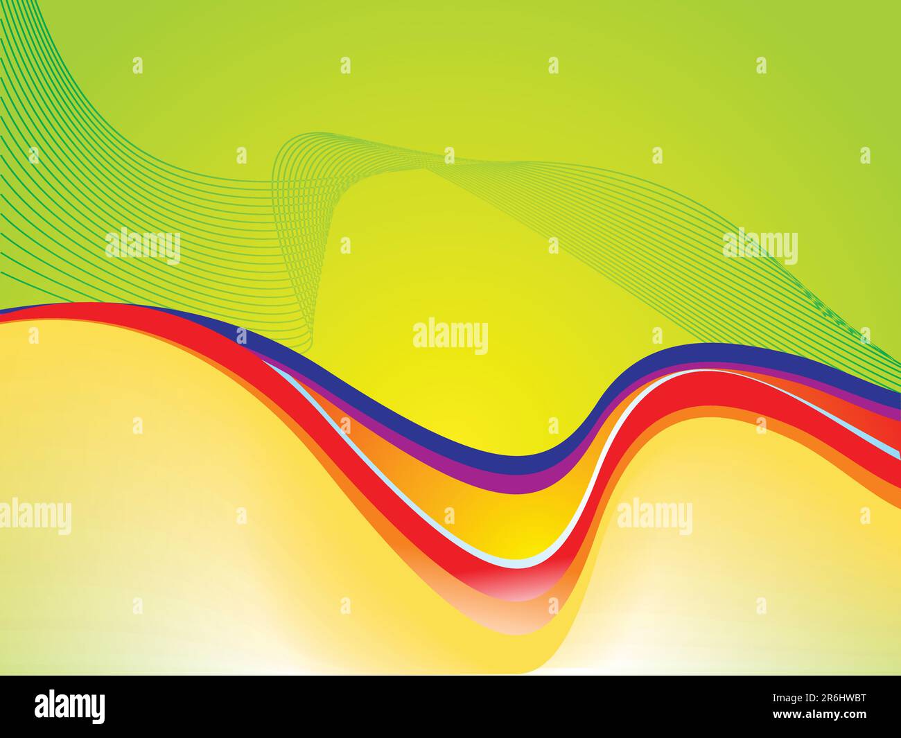 abstract color ful wave with green concept vector illustration Stock ...